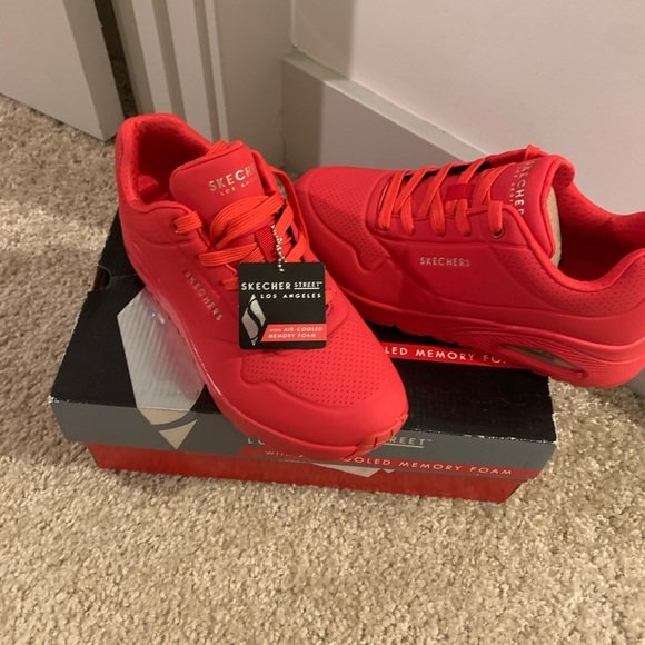 Skechers | Shoes | Brand New Red Sketcher Sneakers In The Box Size 9 ...